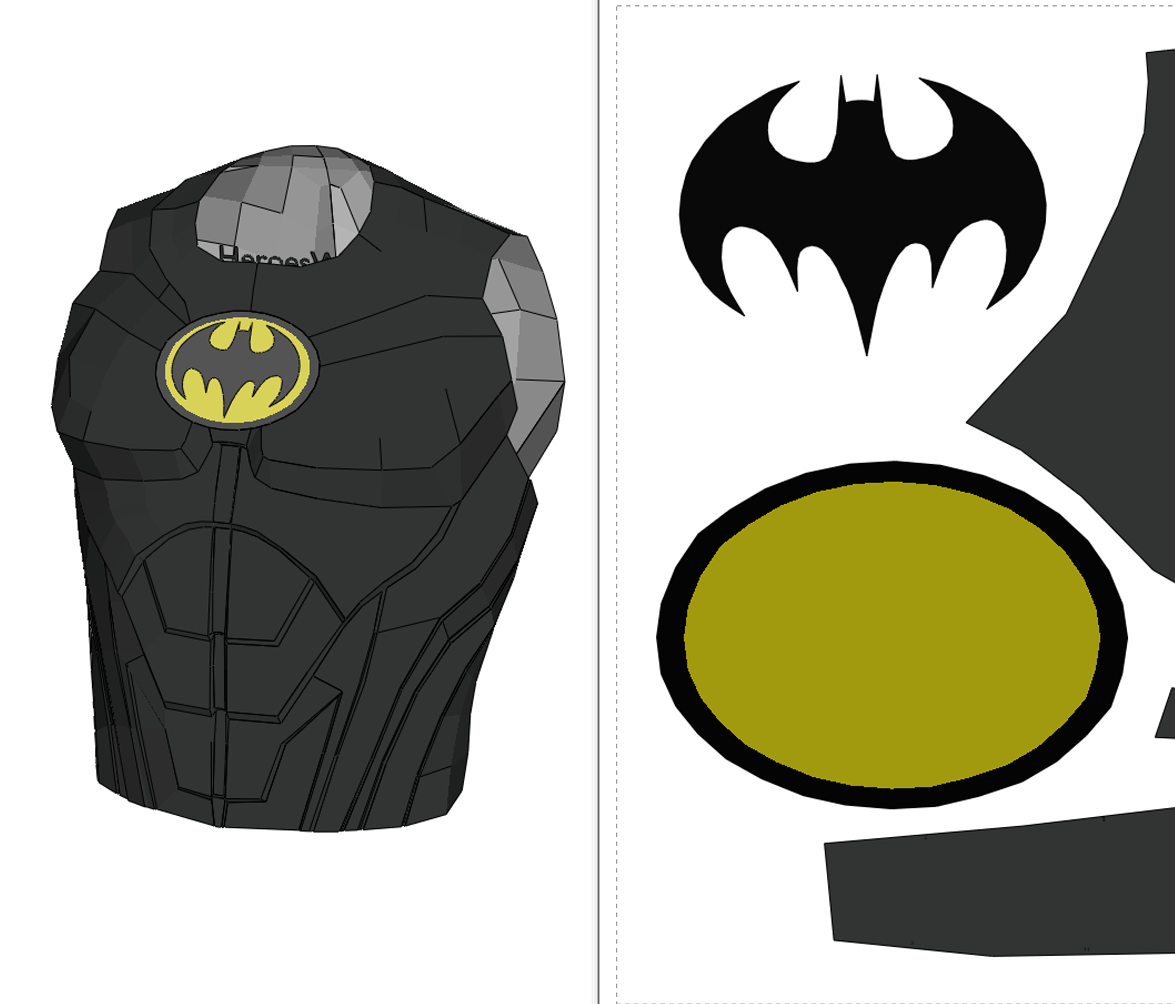 Batman (Flash Movie) Armor Cosplay EVA FOAM Pepakura File Templates DI ...