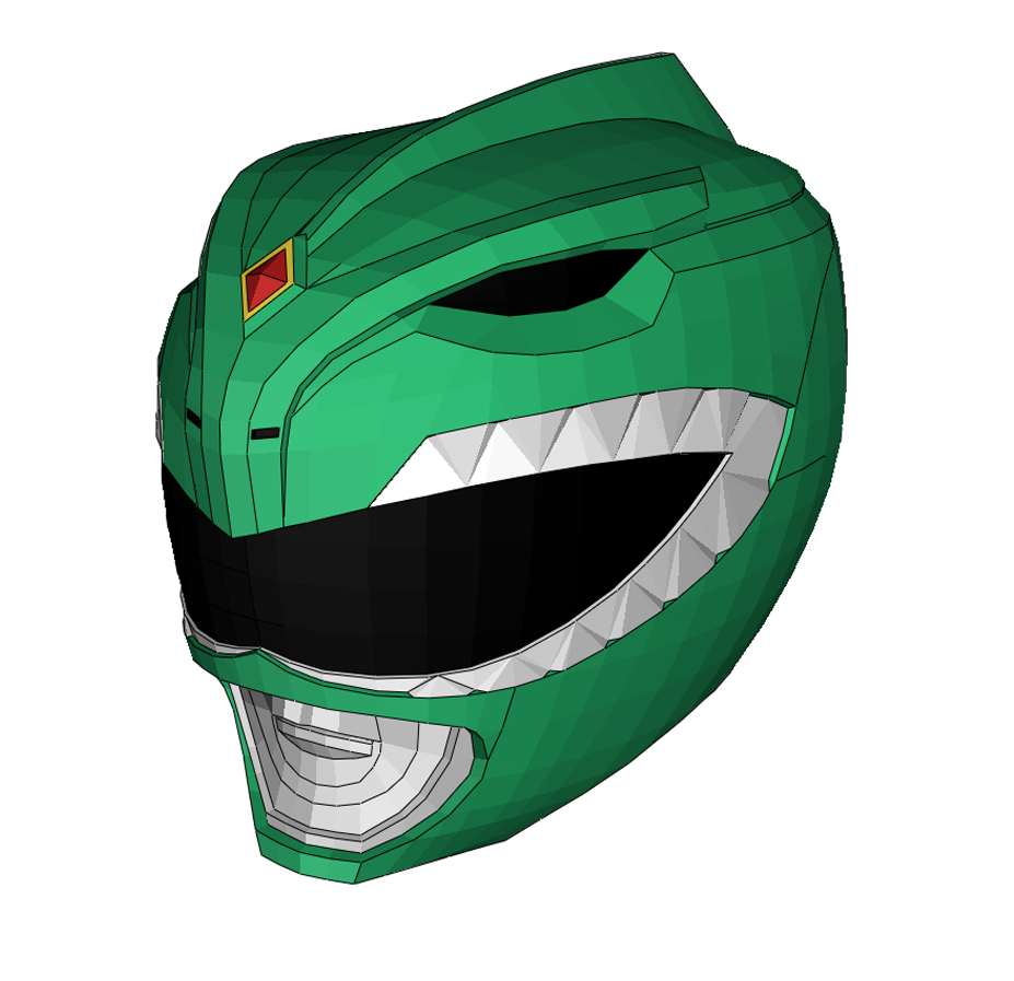 MMPR Green Ranger Cosplay Helmet FOAM Pepakura File Template ...