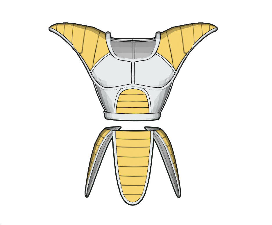 Dragon ball Z Saiyan Cosplay Armor EVA Foam Pepakura File Templates ...